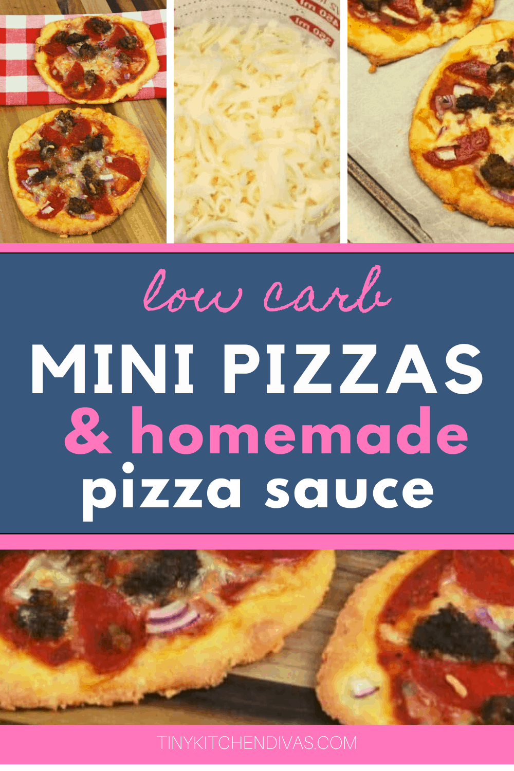 Low Carb Mini Pizzas from Scratch | Tiny Kitchen Divas