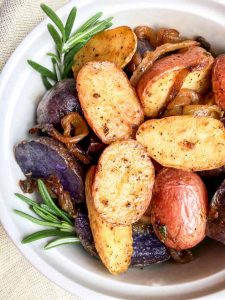 Garlic & Rosemary Roasted Tri-Color Potatoes - Tiny Kitchen Divas