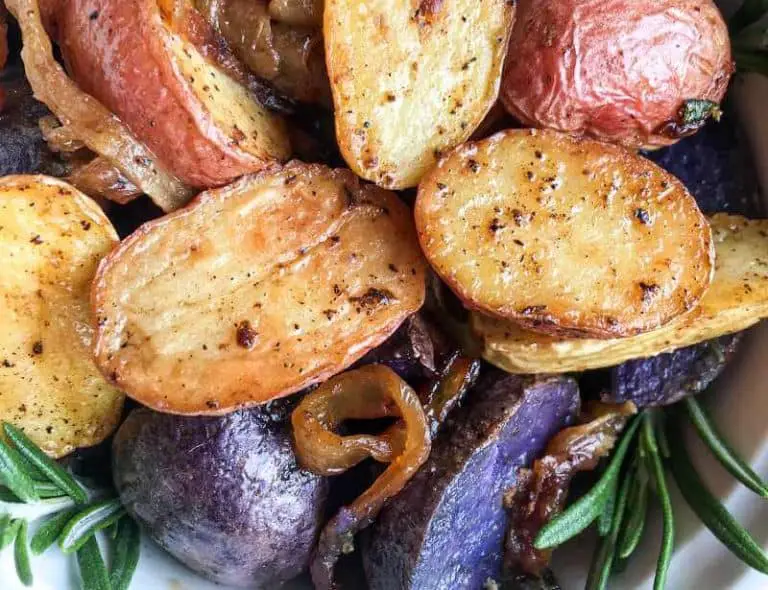 Garlic & Rosemary Roasted Tri-Color Potatoes - Tiny Kitchen Divas