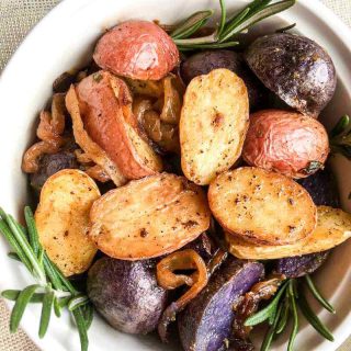 Garlic & Rosemary Roasted Tri-Color Potatoes - Tiny Kitchen Divas